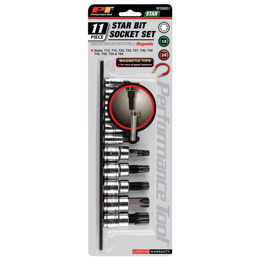 Performance Tool® 11-Pc Magnetic Star Bit Socket Set - TP Tools & Equipment
